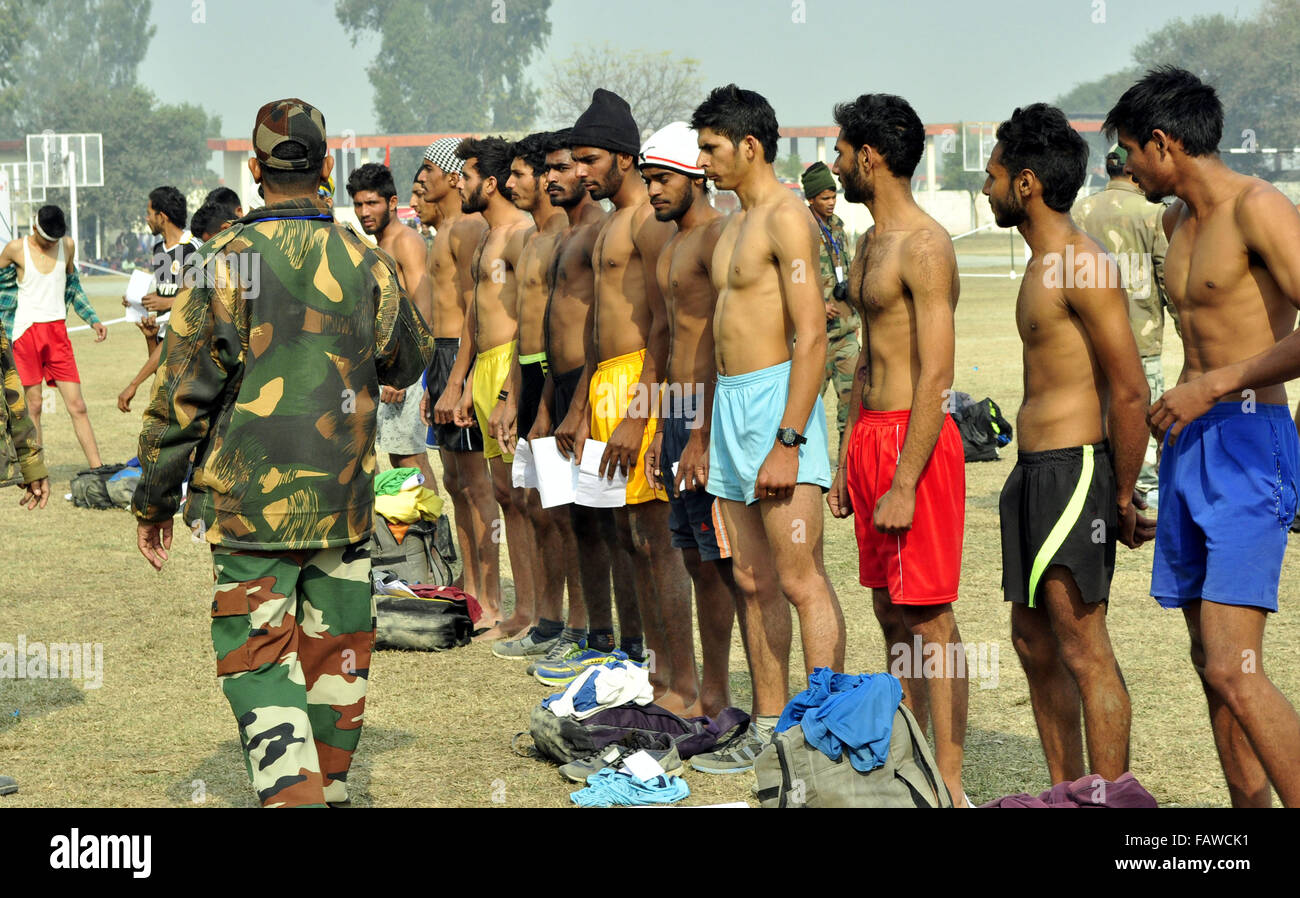 Patiala, Pakistan. 04th Jan, 2016. Aspirants during the Indian Army ...