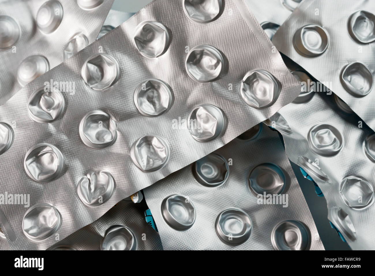 Empty blister packs of pills with the pills used up close up Stock ...