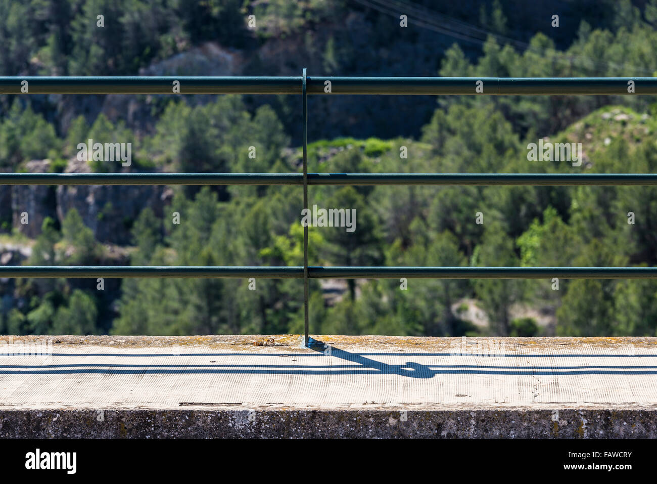 Closeup of a railing on a dam in the area of Montanejos, Spain Stock ...