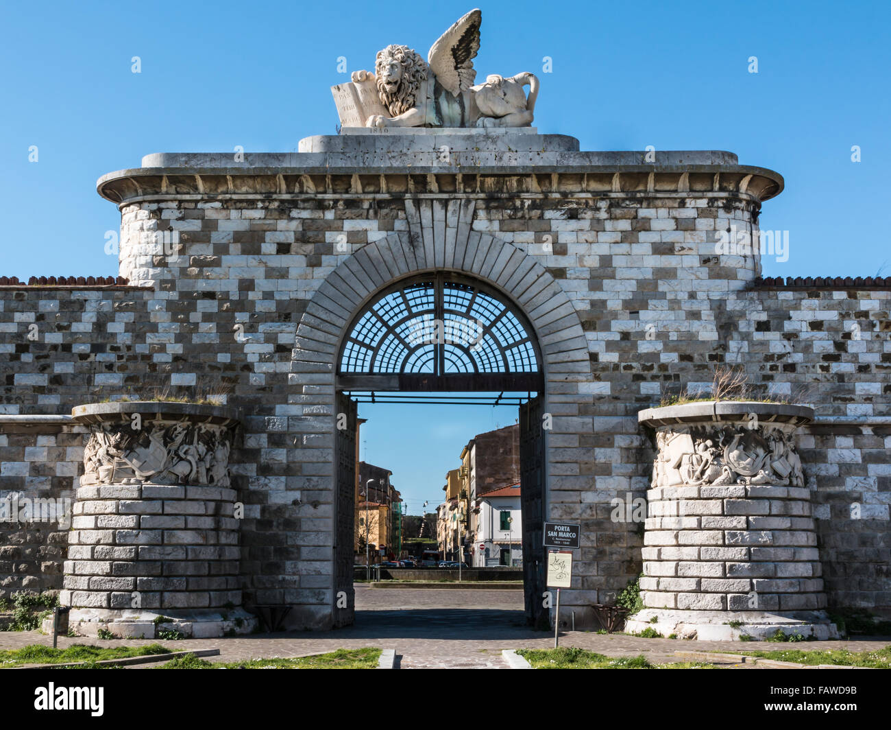 saint mark door with marble winged lion Stock Photo - Alamy