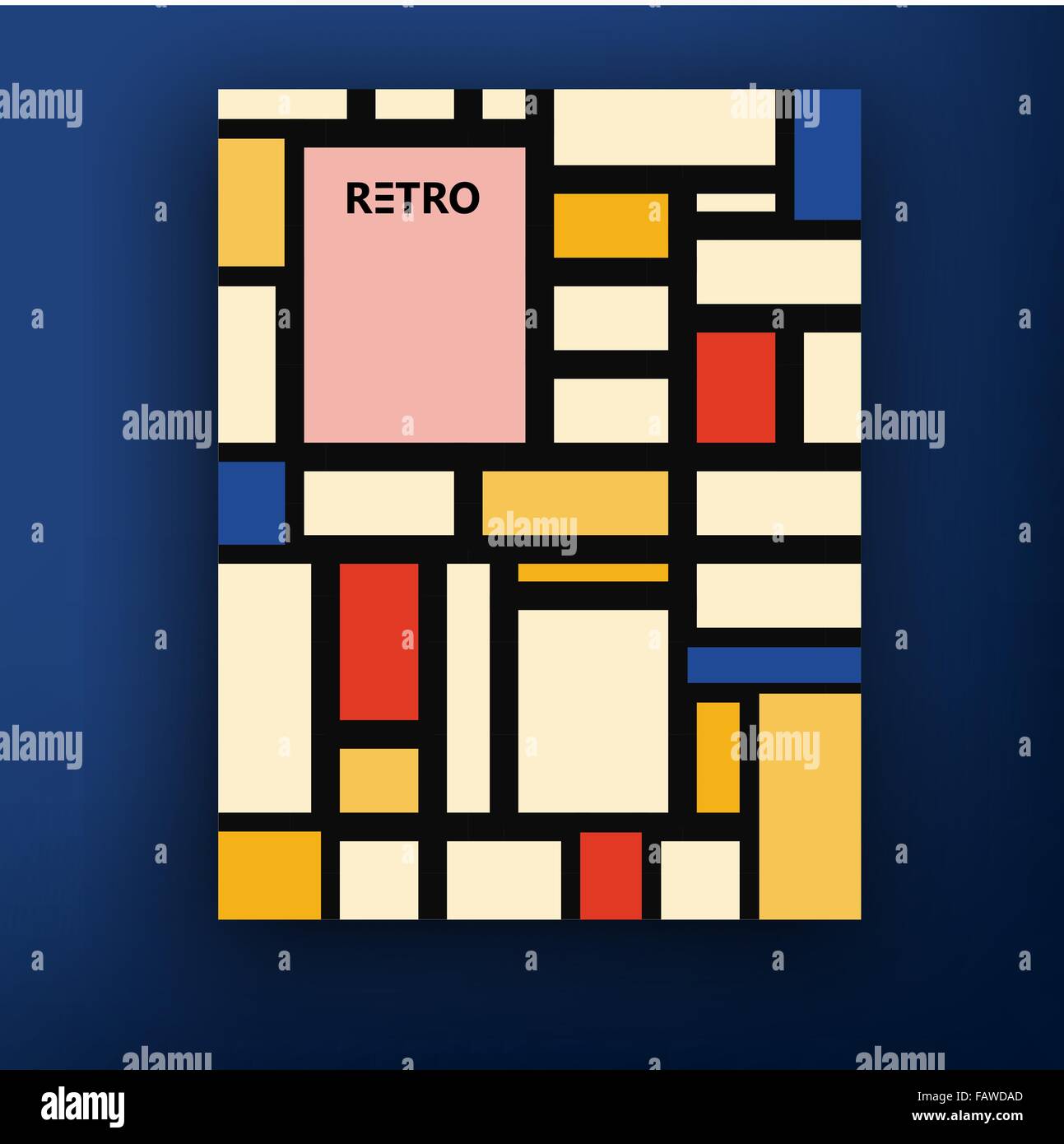 Vector retro bauhaus de stijl brochure booklet cover design templates ...