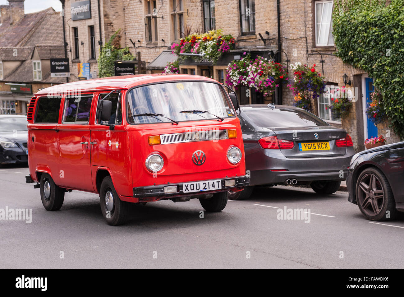 An old red VW campervan in the Uk Stock Photo - Alamy