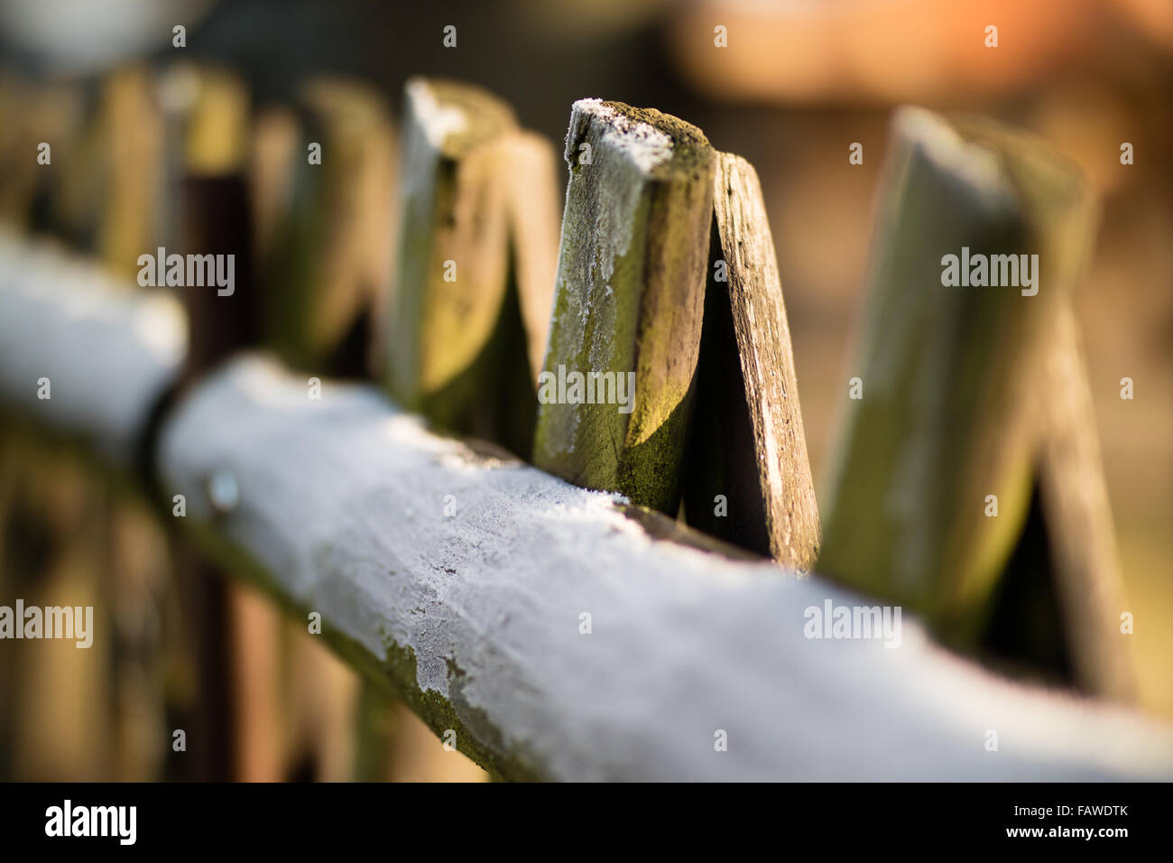 fence with snow Stock Photo - Alamy