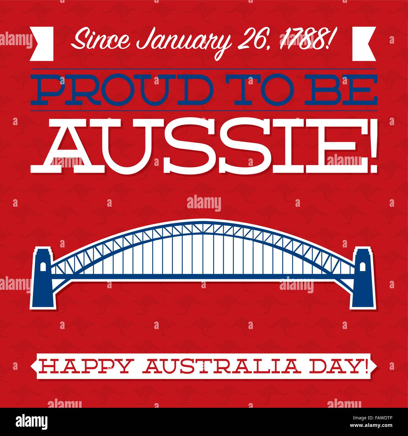 Typographic retro Australia Day card in vector format Stock Vector ...