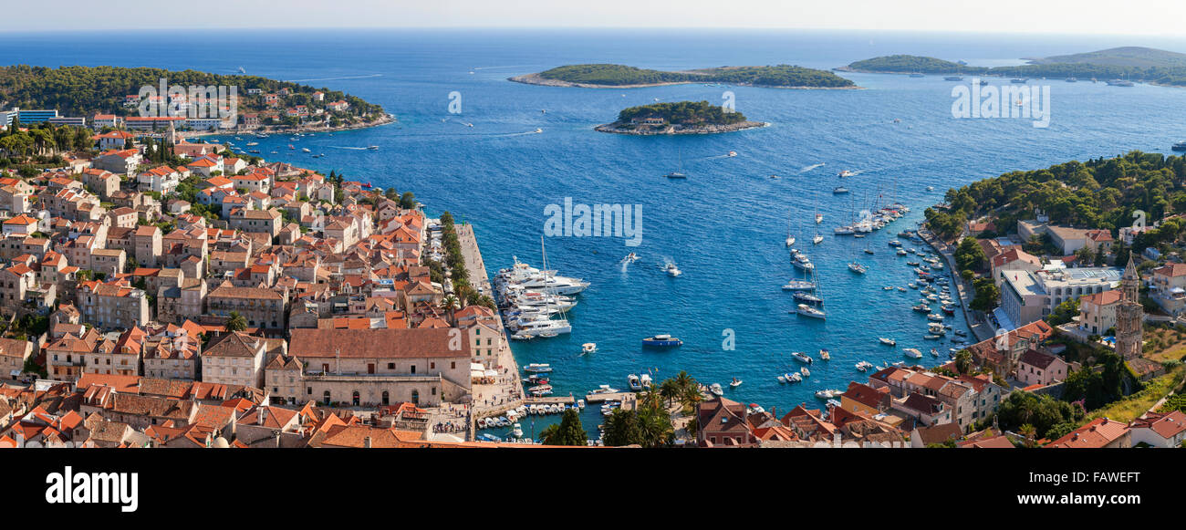 Panorama view of Hvar Town, Hvar Island, Croatia Stock Photo - Alamy