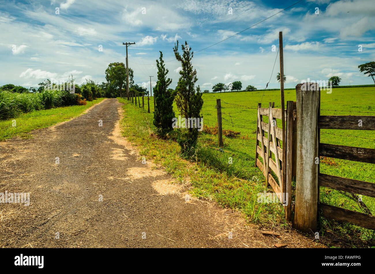 Brazilian farm gate Stock Photo - Alamy