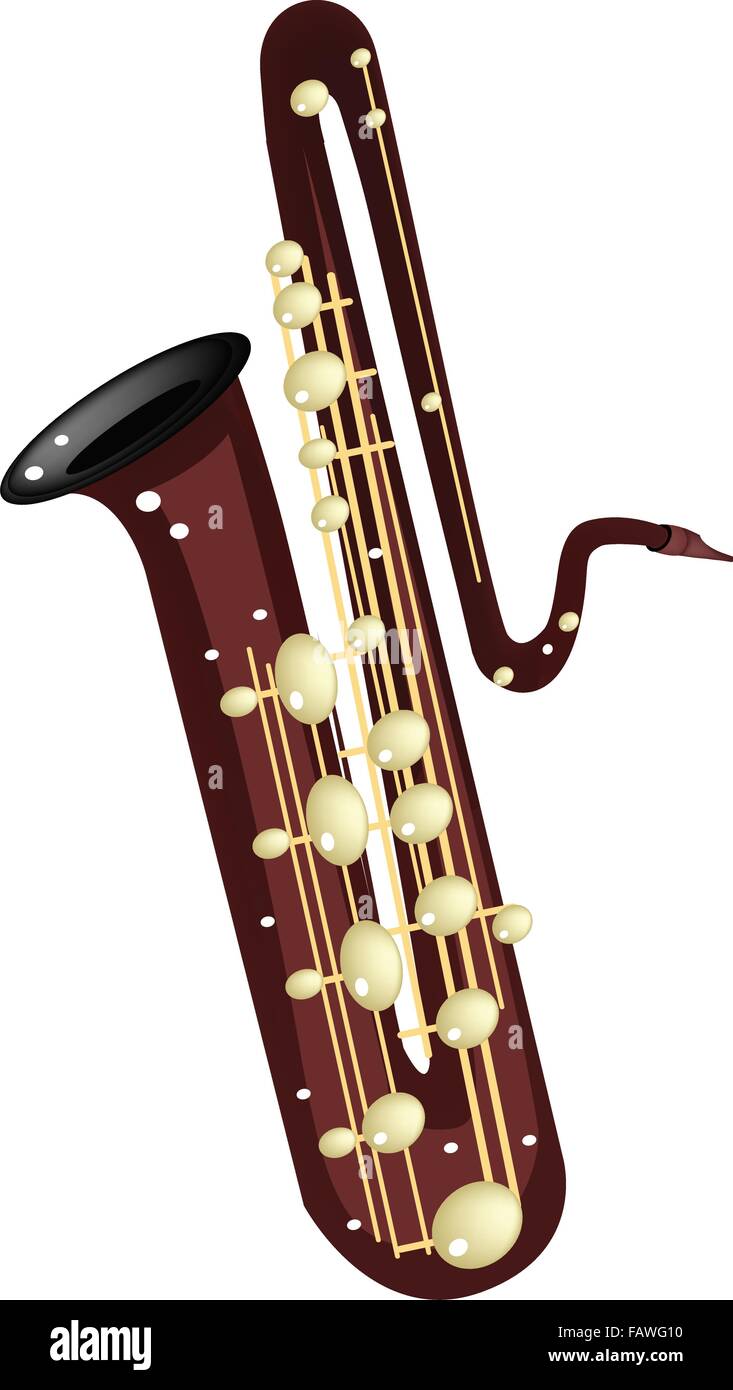 Music Instrument, An Illustration Brown Color of Golden Vintage Bass ...