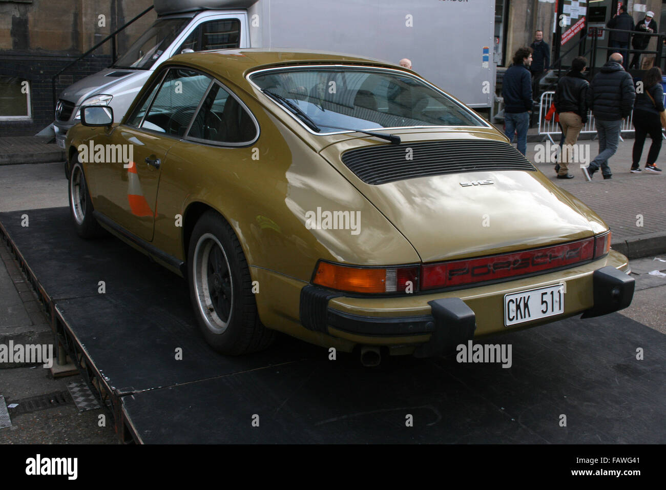 London. UK. The Porsche driven by Sofia Helin's character in The Bridge ...
