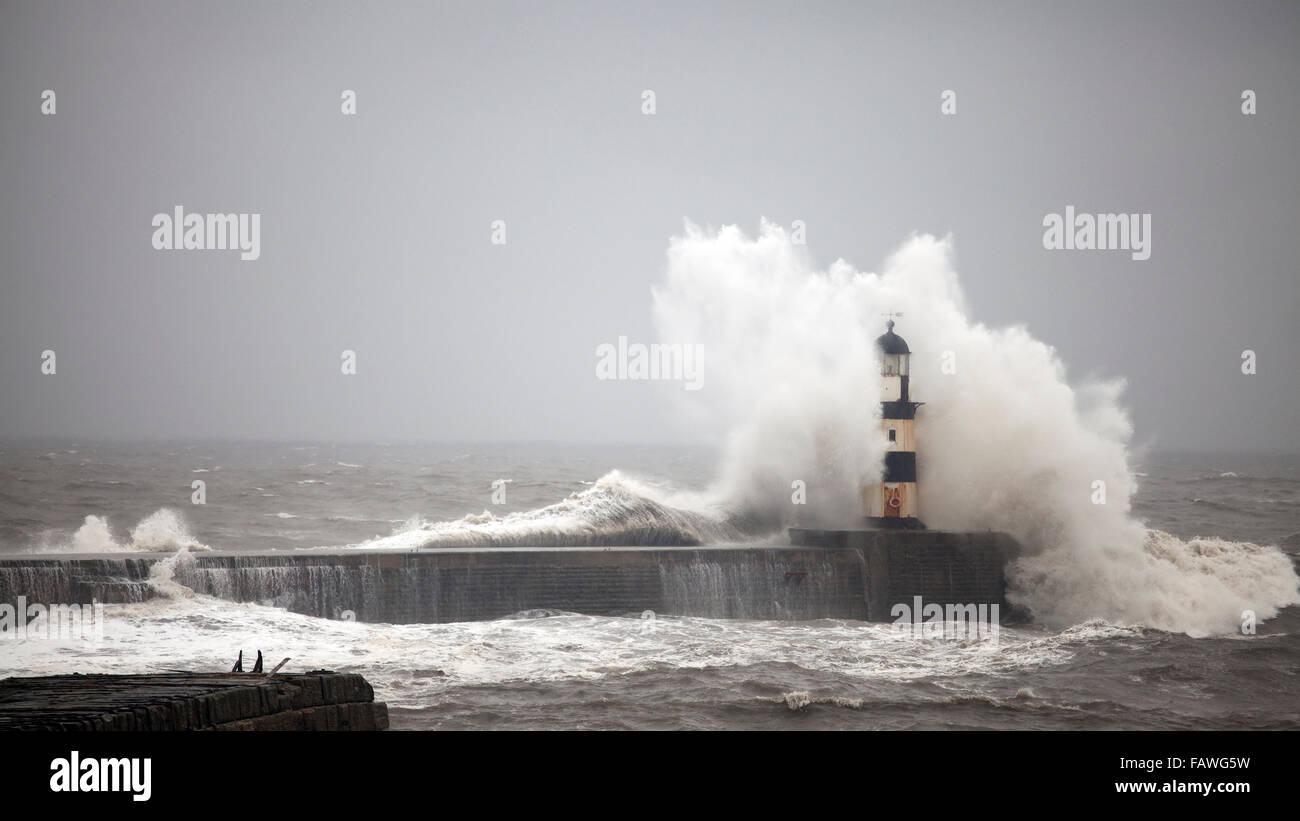 Storm waves weather seaham hi-res stock photography and images - Alamy