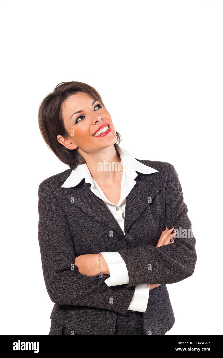 woman portrait, white background Stock Photo - Alamy