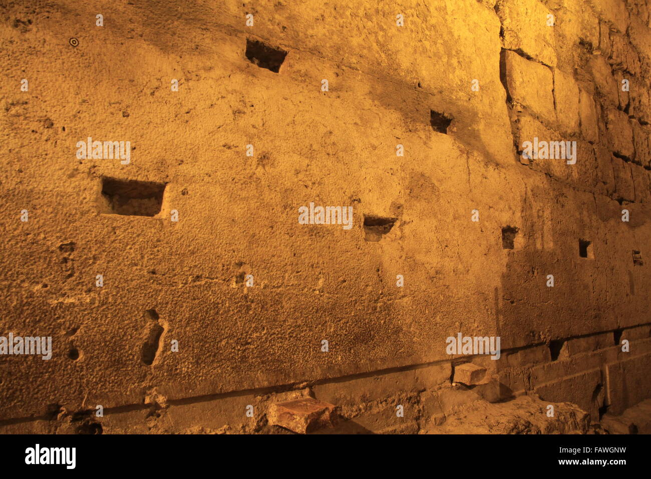 Israel, Jerusalem, the Western Wall Tunnel, the largest stone in the ...
