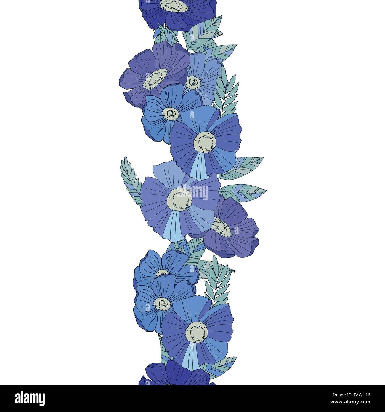 Vertical seamless floral border Stock Vector Image & Art - Alamy