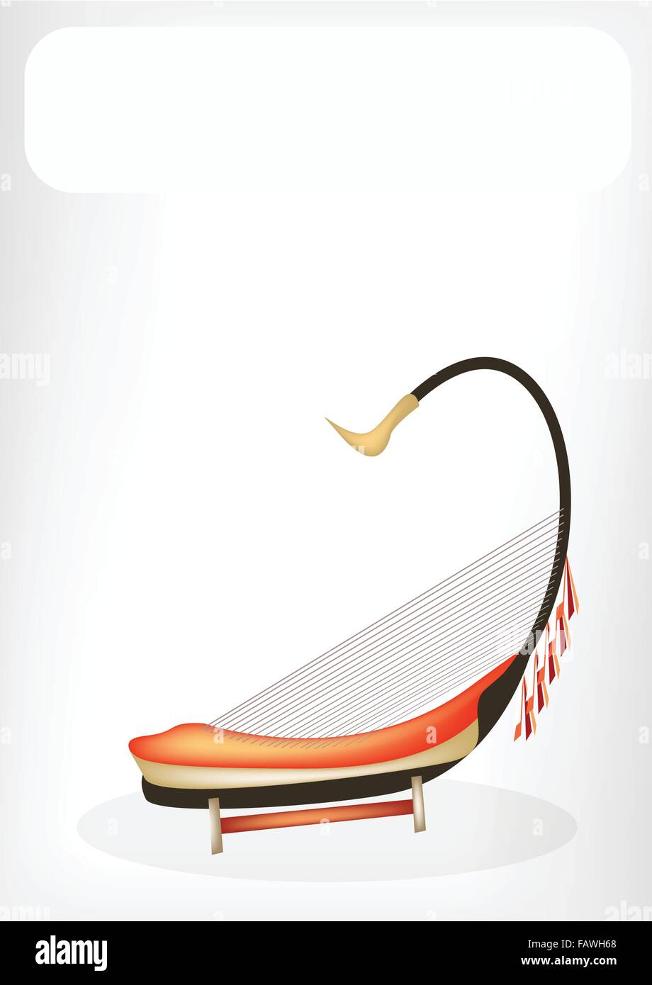 Music Instrument, An Illustration of A Musical Saung with White Label ...