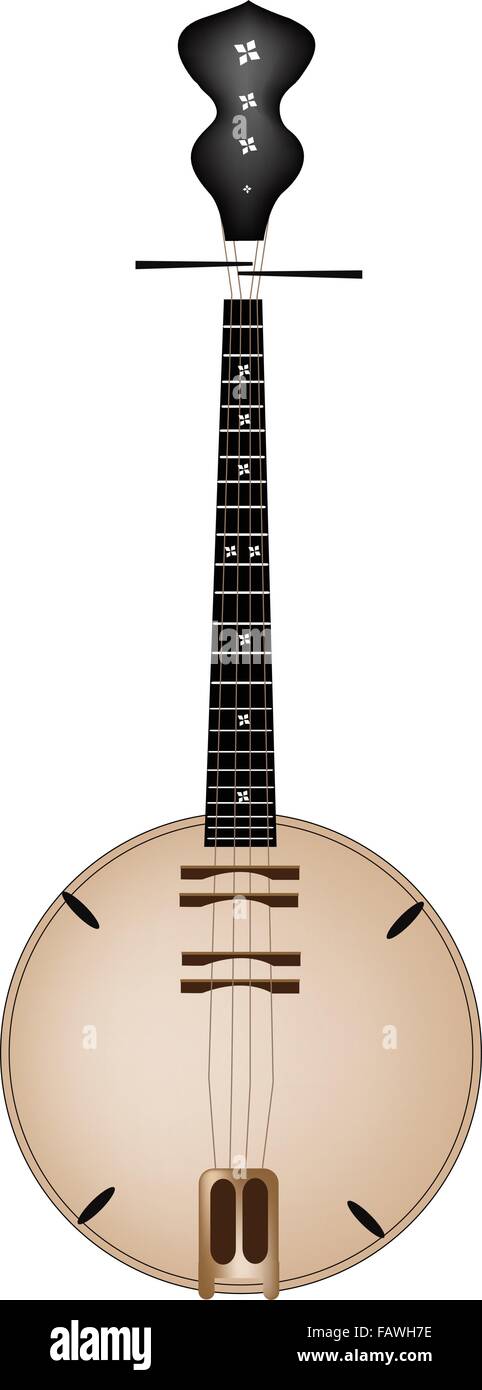 An Illustration of Traditional Vietnam Musical Instrument, Banjo or Dan ...