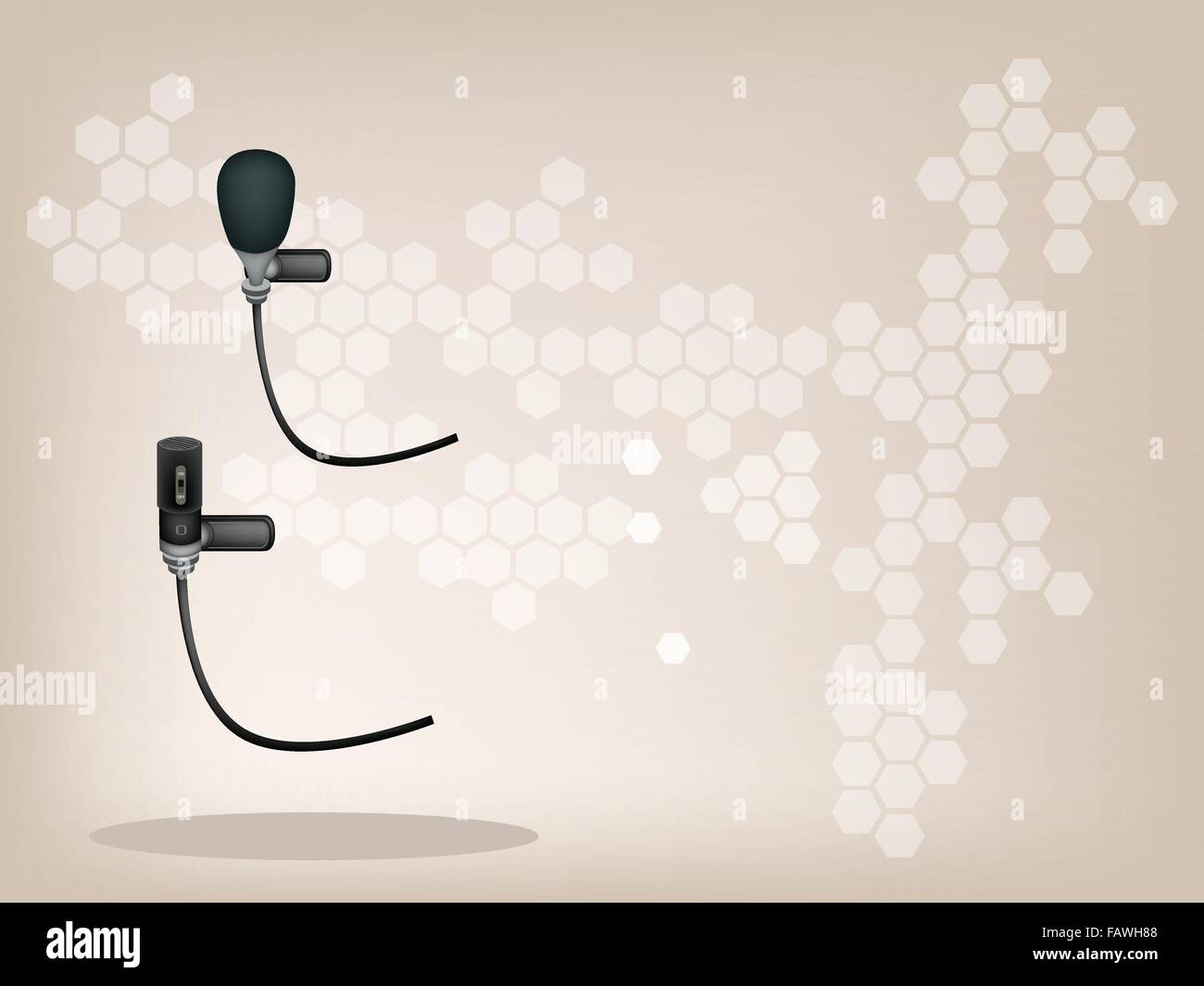 An Illustration of Wireless Microphone with White Label for Copy Space ...