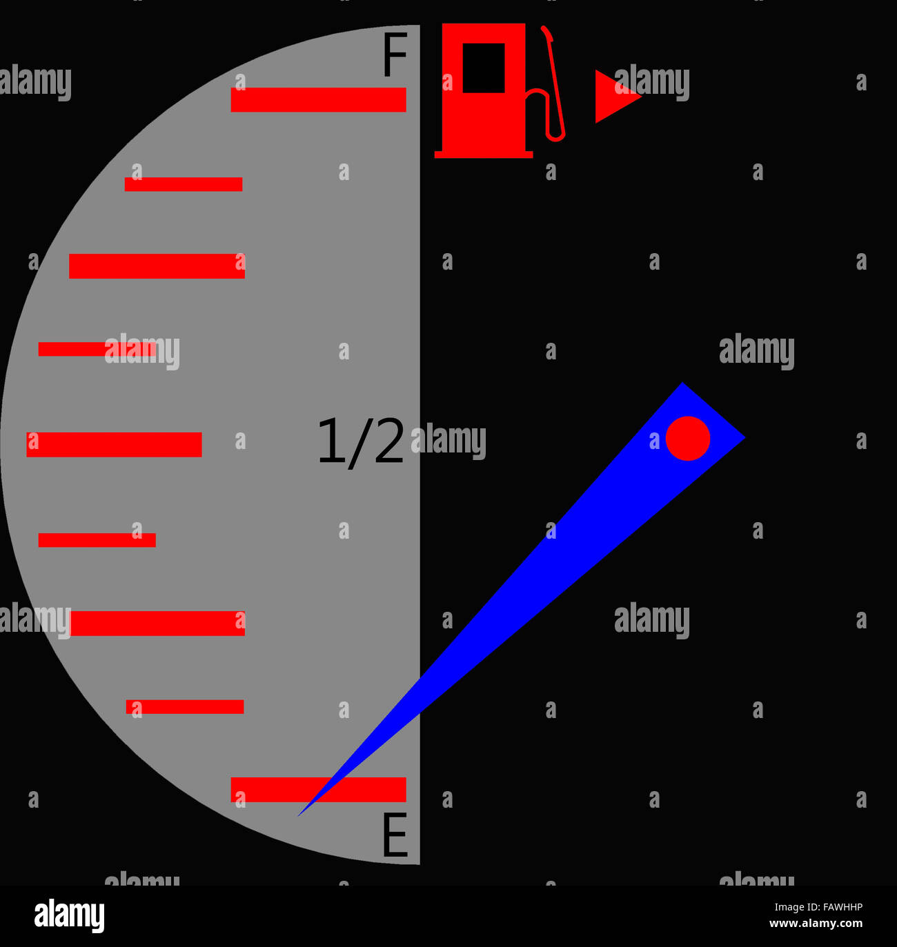 Fuel runs out isolated on black background Stock Photo - Alamy