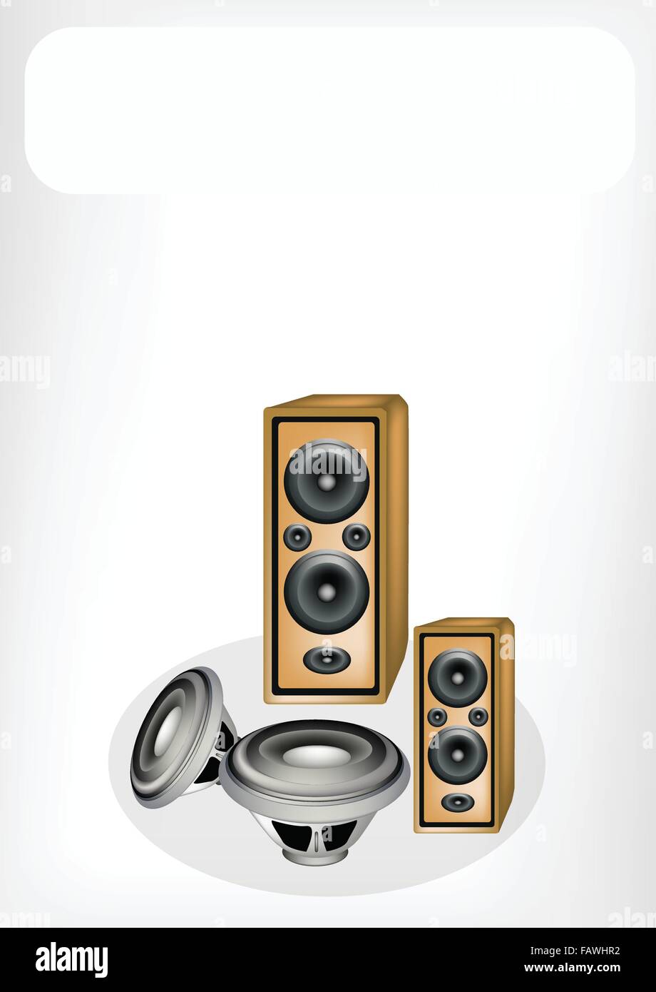 An Illustration Collection of Audio Speaker and Computer Speaker with ...