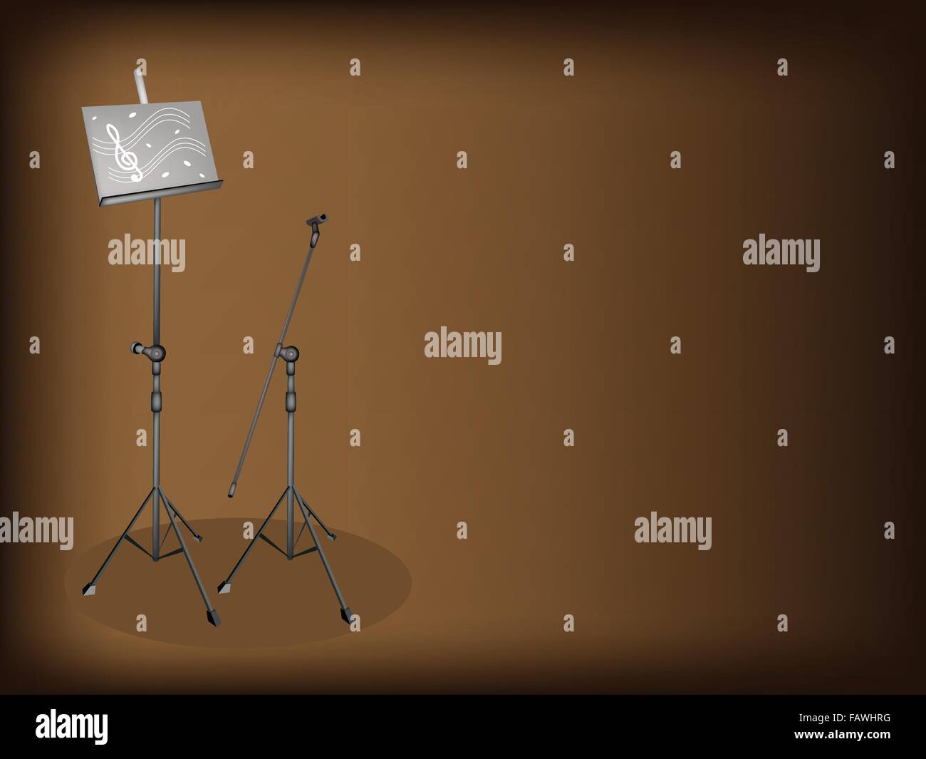 Music Equipment, An Illustration of Music stand and Microphone Stand ...