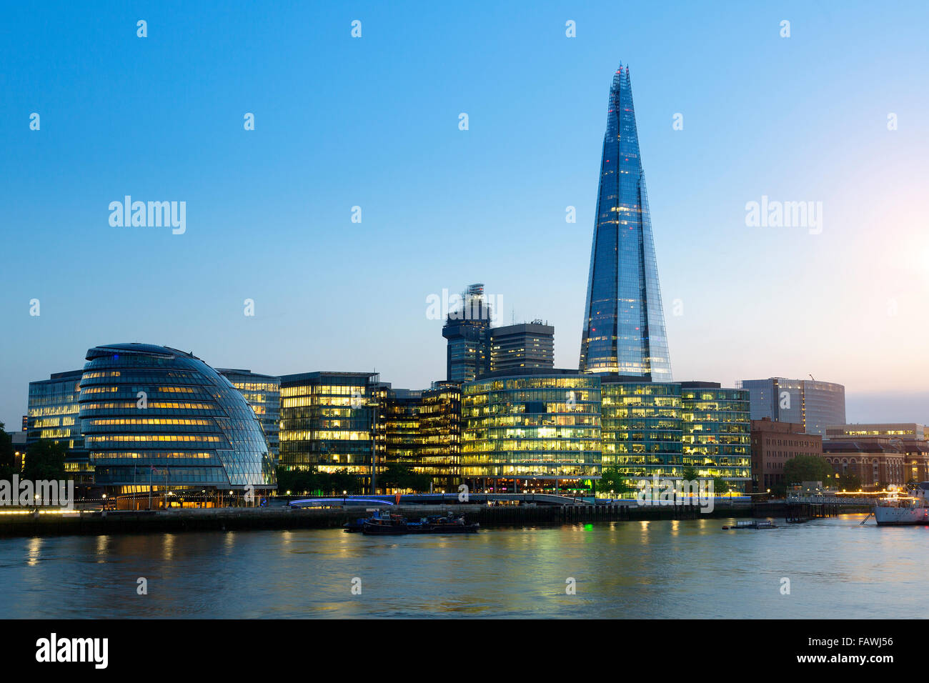 London, The shard and city hall at night Stock Photo - Alamy