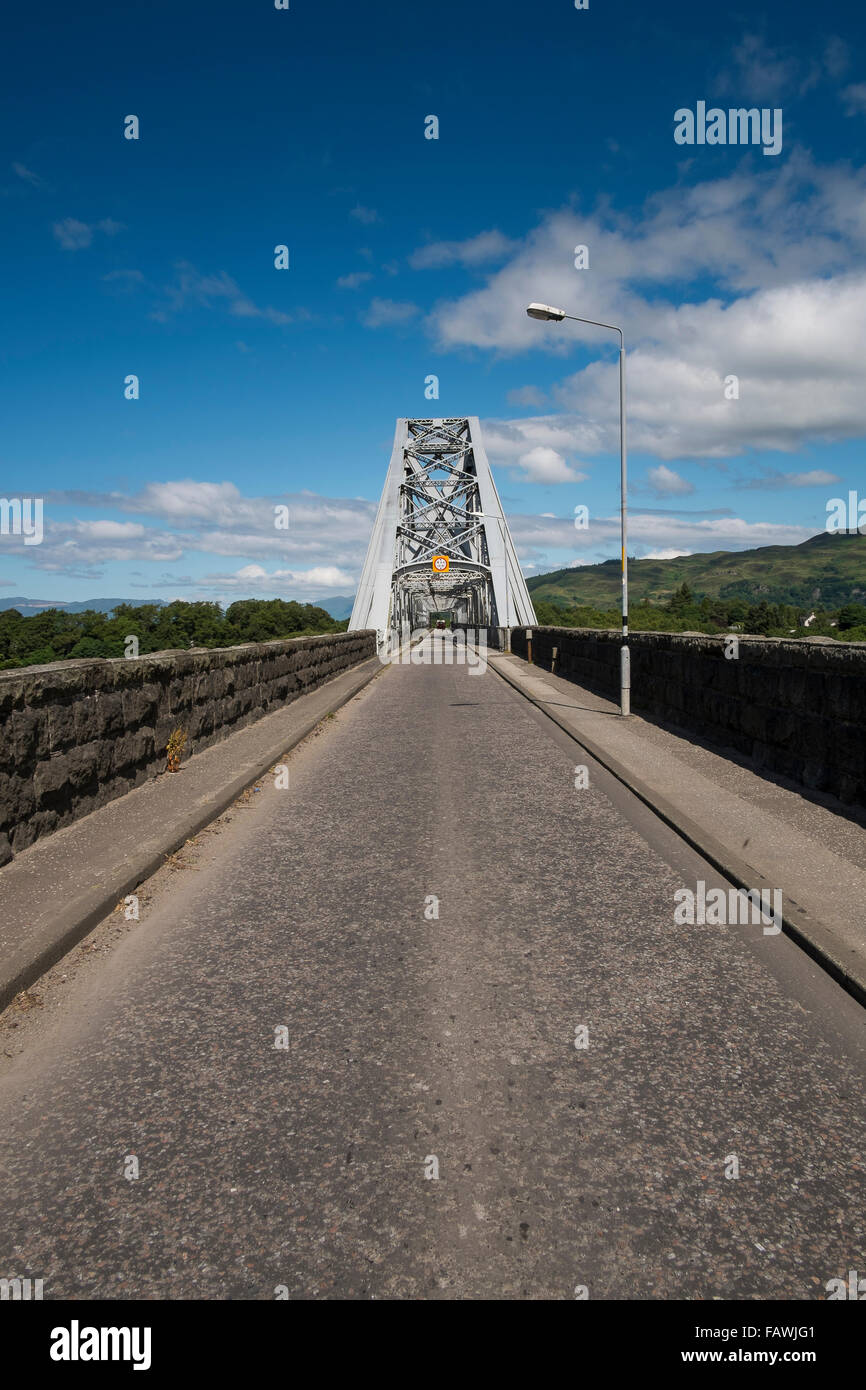 The Connel Bridge spans the narrowest part of Loch Etive, in Argyll on ...