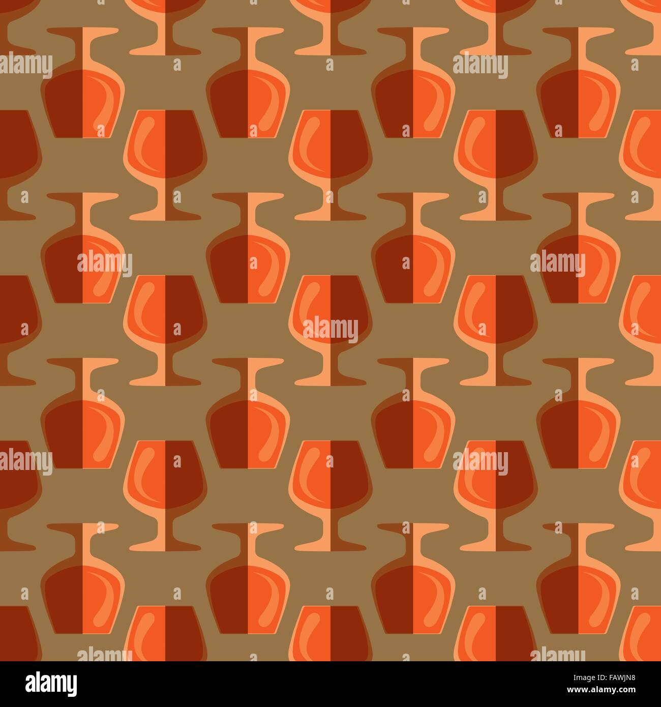 vector colored pop art style orange cognac glass seamless pattern on ...
