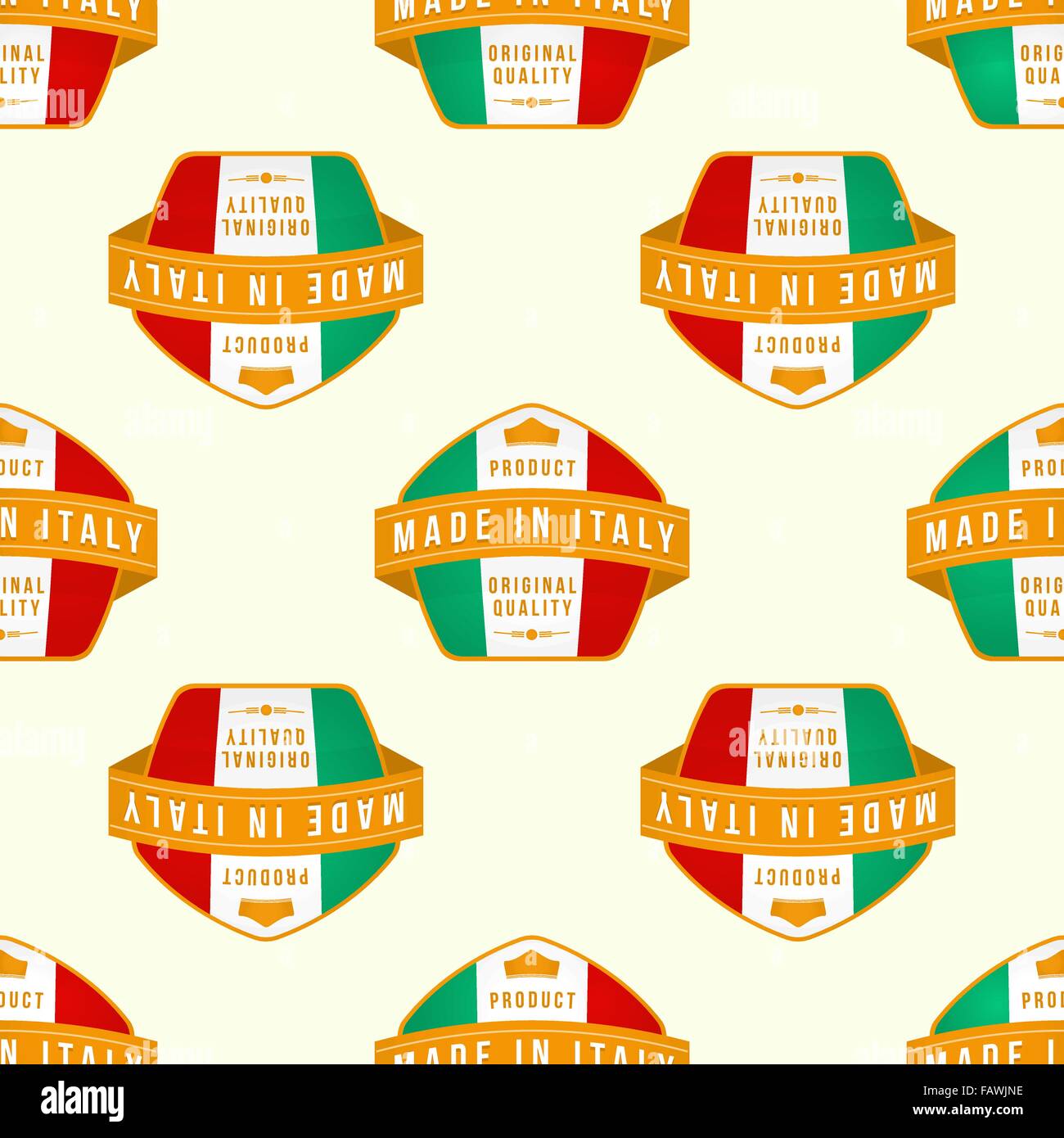 vector colored flag ribbon made in Italy seamless pattern on light ...