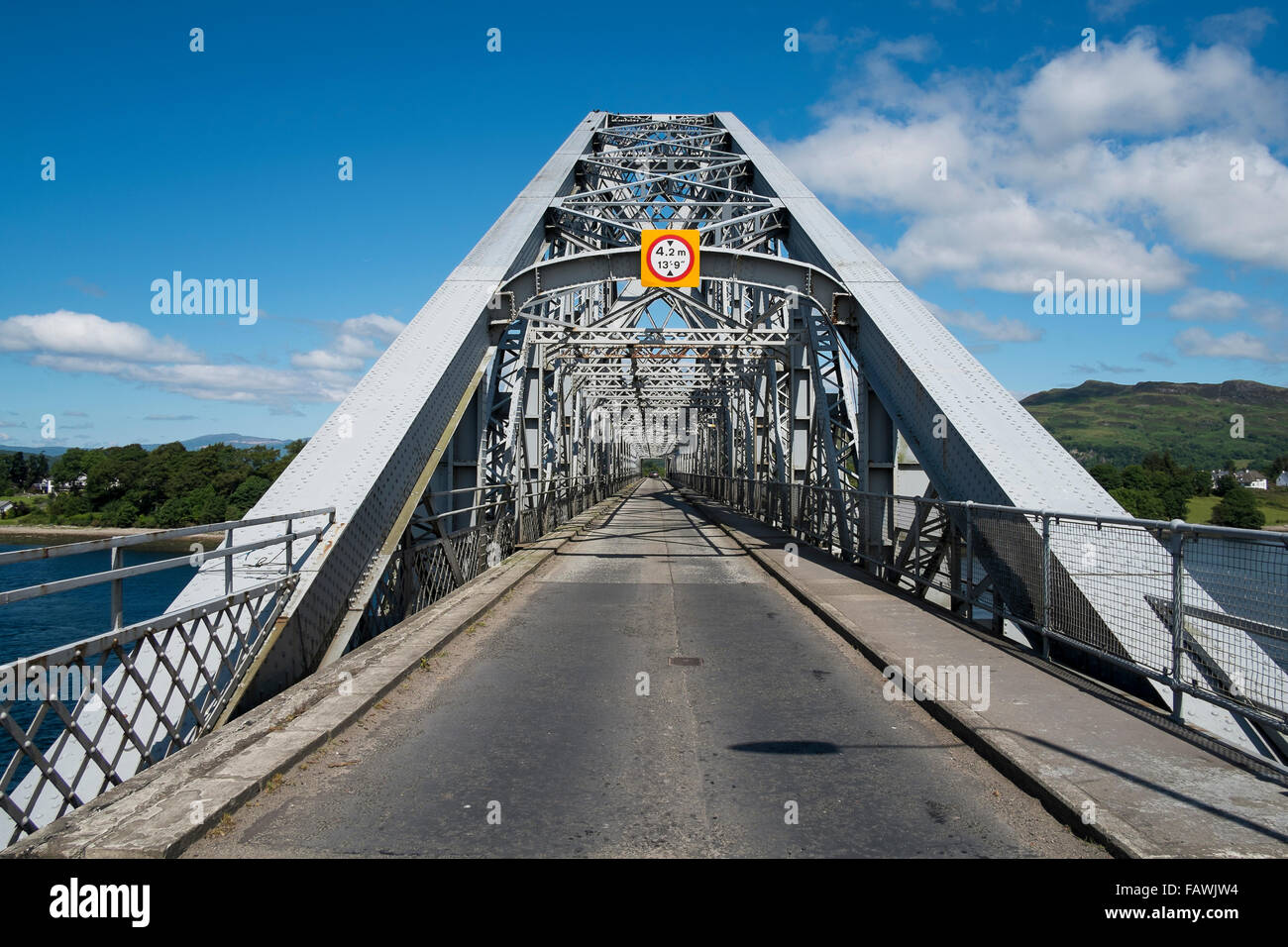 The Connel Bridge spans the narrowest part of Loch Etive, in Argyll on ...