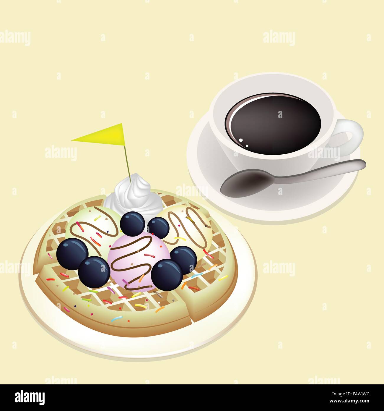 Waffle time Stock Vector Images - Alamy