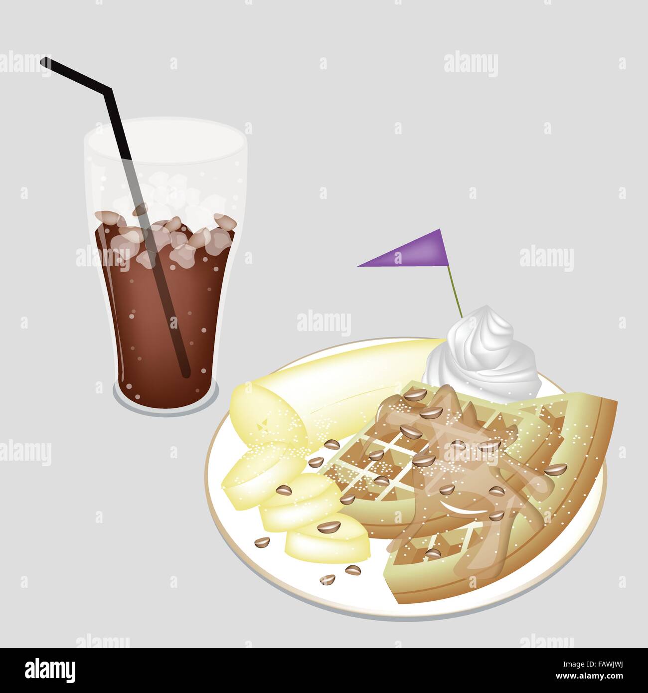 Iced Coffee Milk Ice Cream Stock Vector Images - Alamy