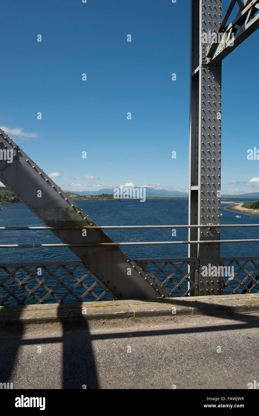 A view across Loch Etive to the Isle of Mull, from the Connel Bridge ...