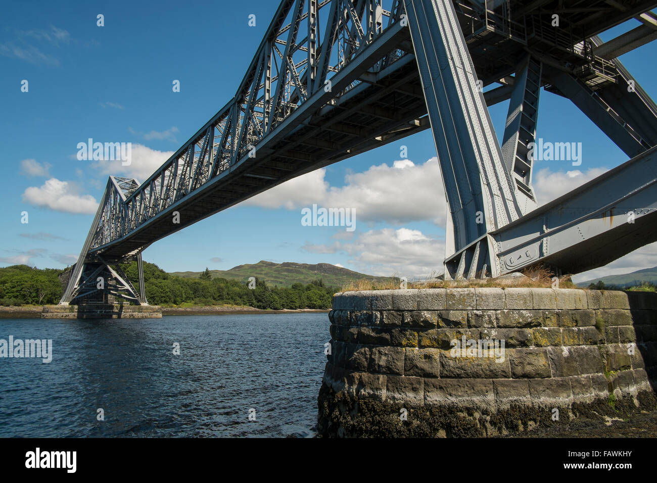 The Connel Bridge spans the narrowest part of Loch Etive, in Argyll on ...