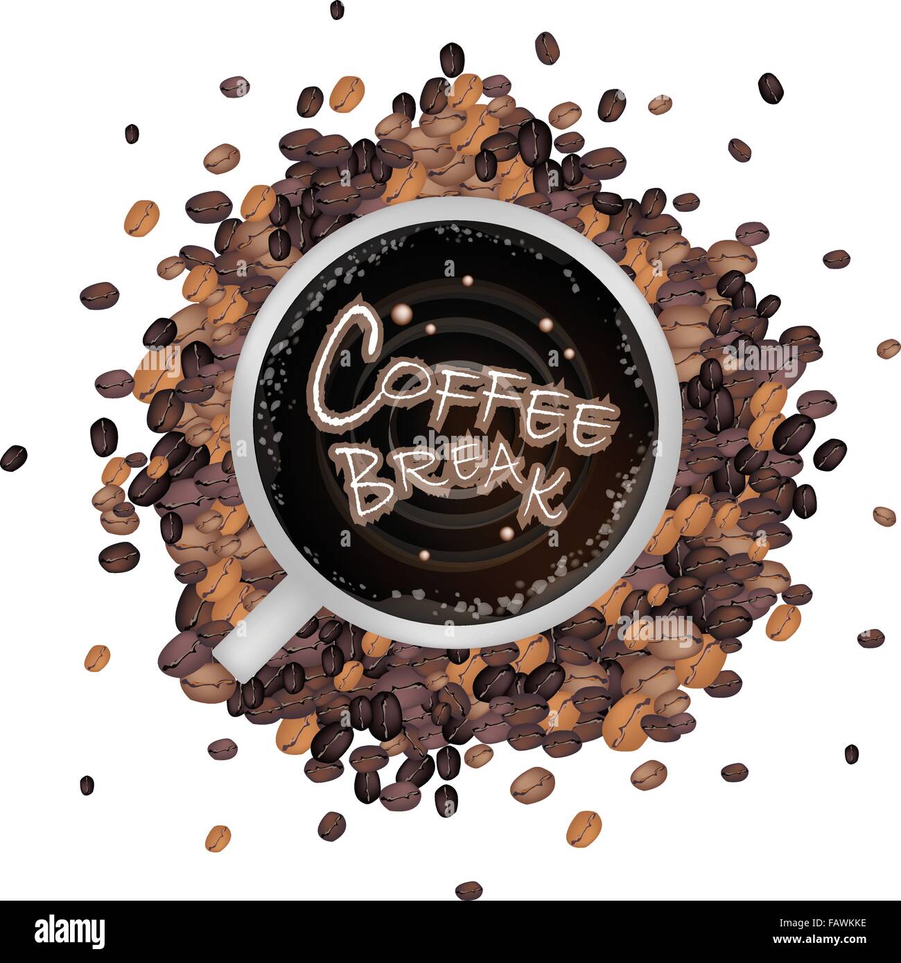 Coffee Time, Latte Art of Milk Cream Writing Coffee Time Word on A Cup ...