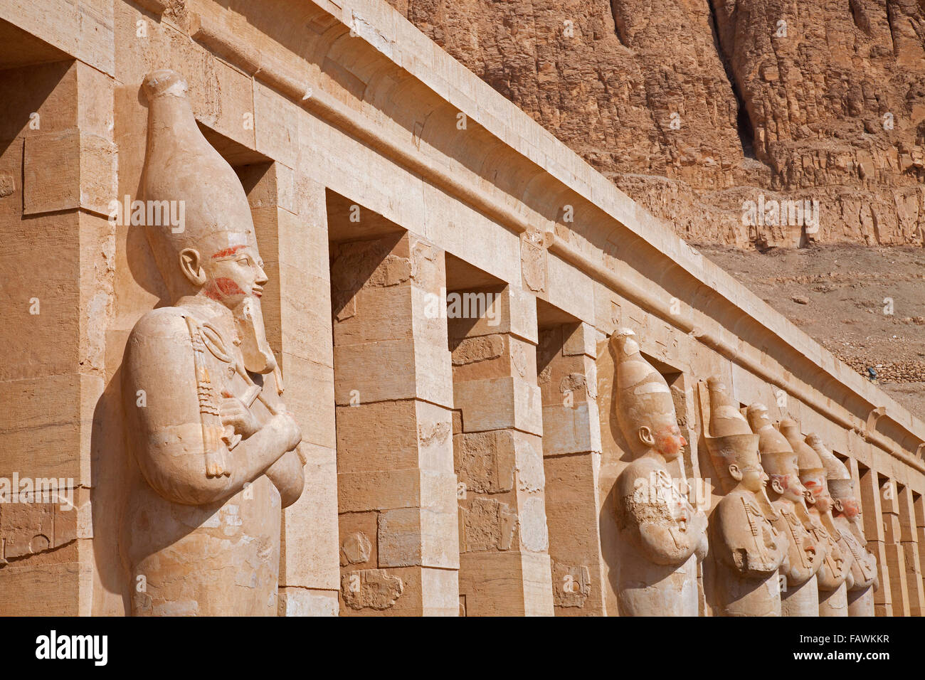 Osirian statues at Mortuary Temple of Queen Hatshepsut / Djeser-Djeseru ...