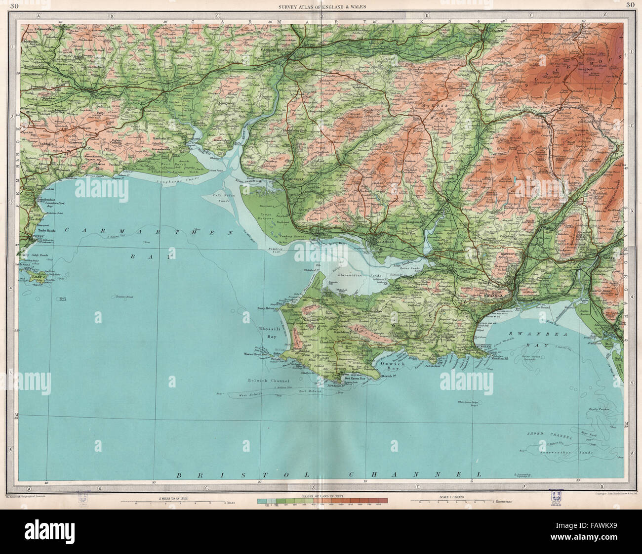 Map of gower hi-res stock photography and images - Alamy