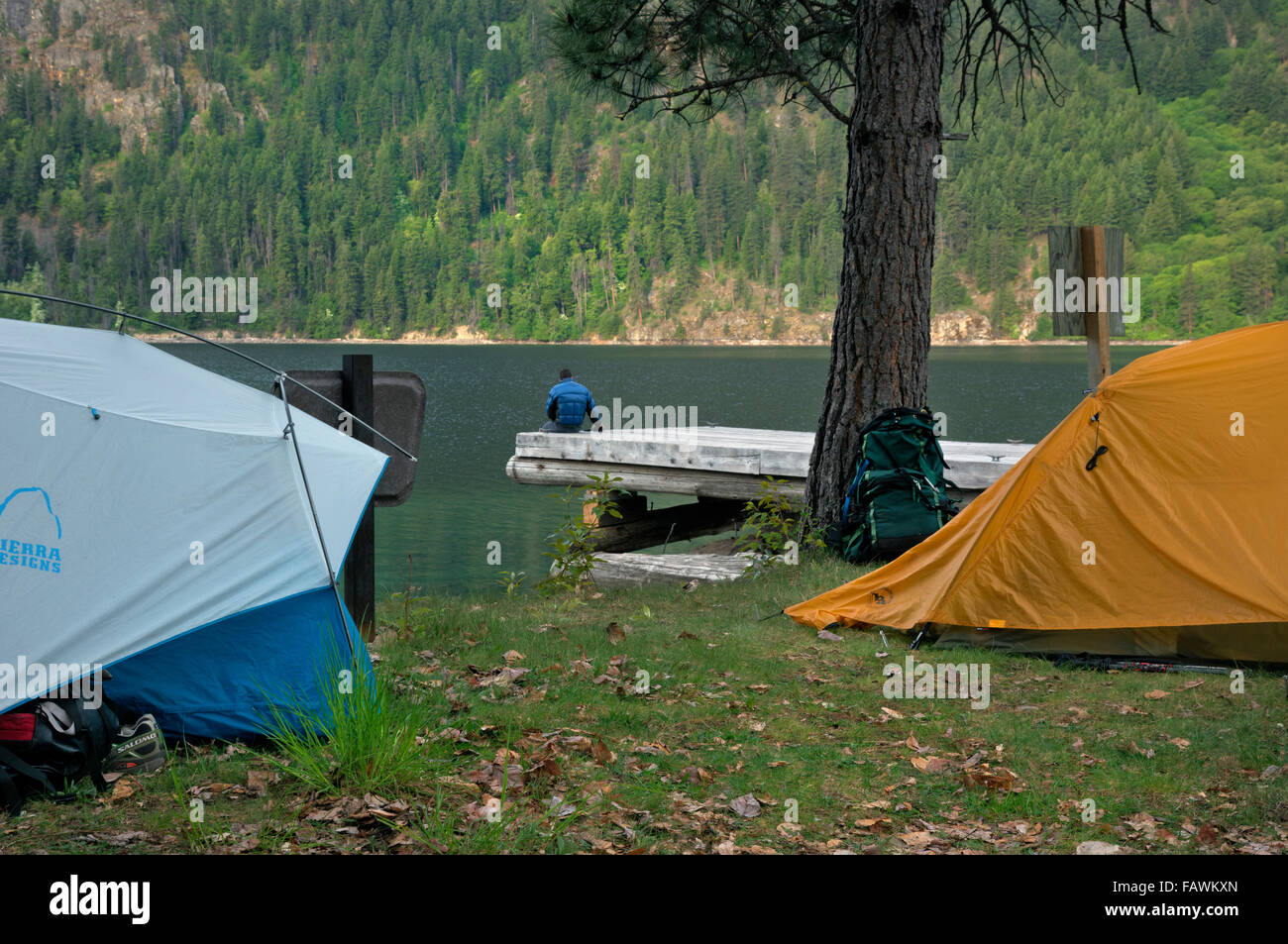 WASHINGTON - Morning at campsite at Moore Point, a popular overnight ...