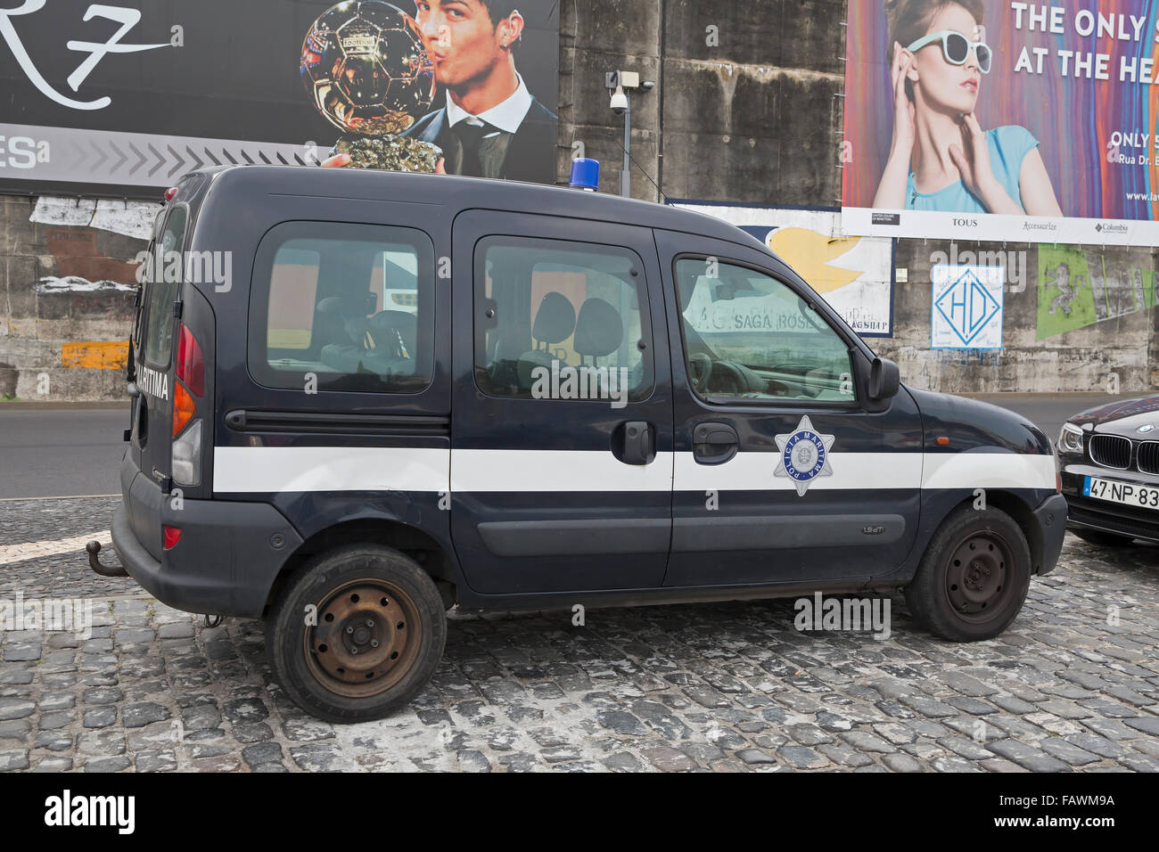 Police car at the port of Funchal in Madeira Stock Photo - Alamy