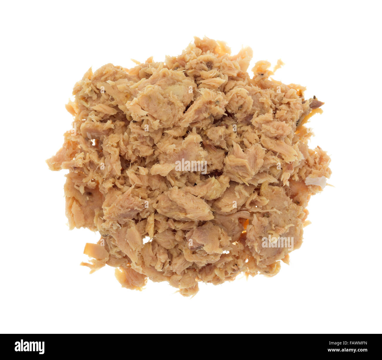 Top view of a portion of lemon pepper flavored tuna isolated on a white ...