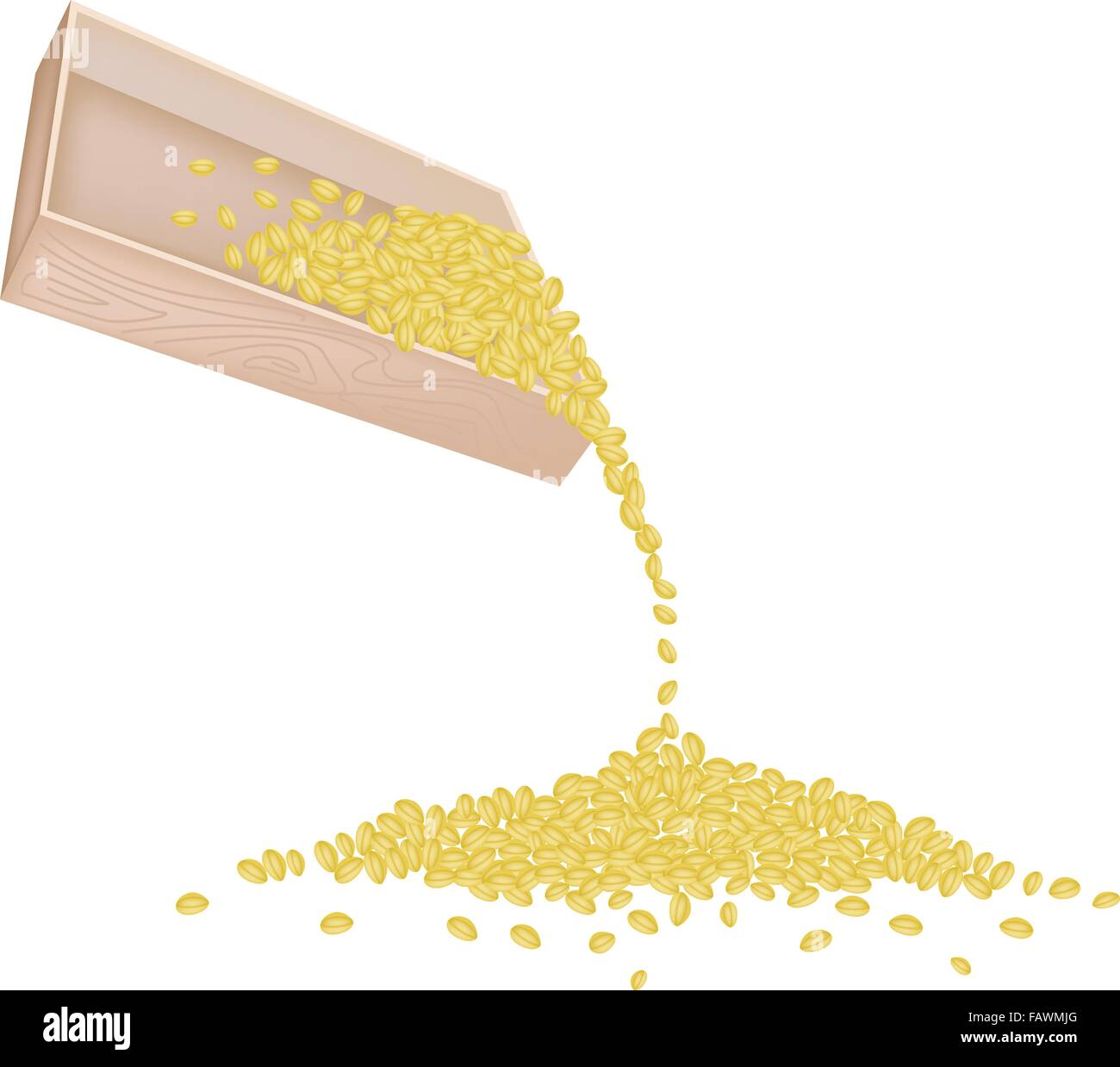 An Illustration Heap Of Dried Split Peas Spilled from Wooden Box on The ...