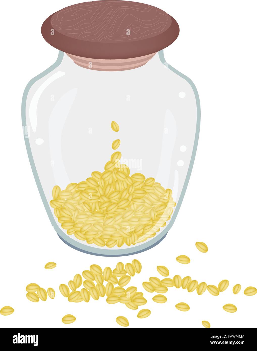 An Illustration Heap Of Dried Split Peas in A Tall Glass Jar Isolated ...