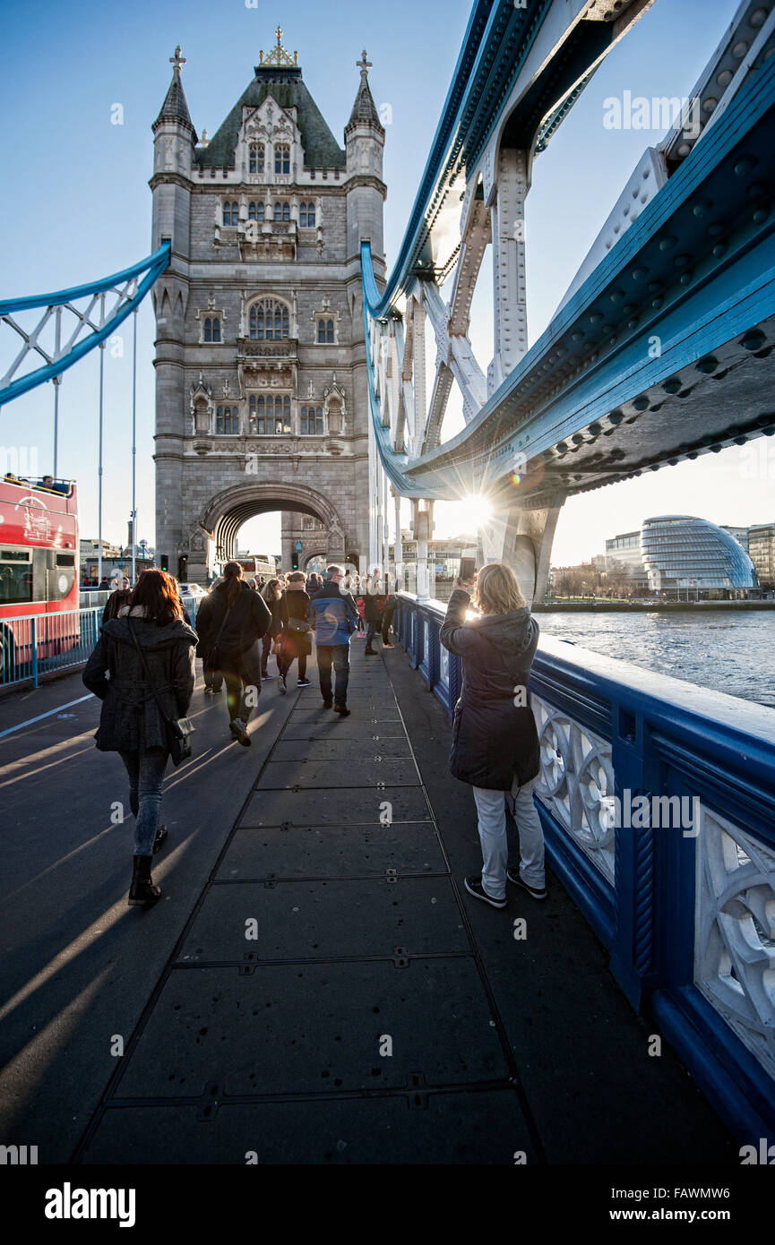 Visitors on tower bridge hi-res stock photography and images - Alamy