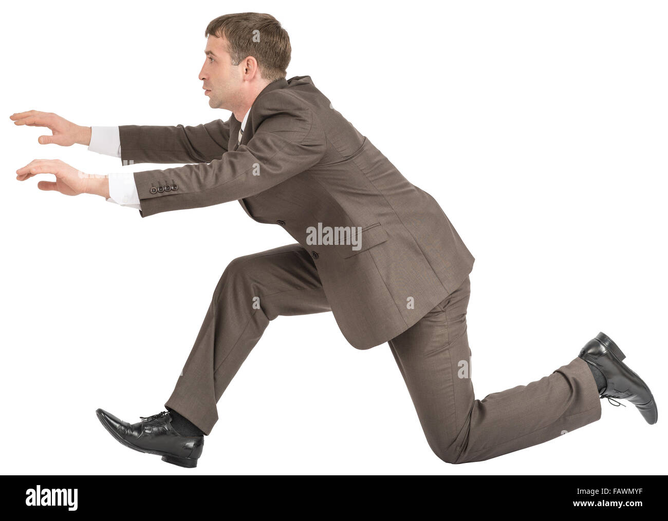 Businessman racing forward Stock Photo - Alamy