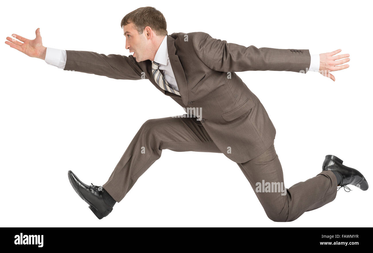 Businessman running fast Stock Photo - Alamy
