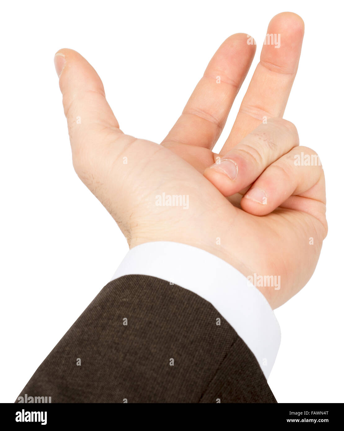 Male hand showing three Stock Photo - Alamy