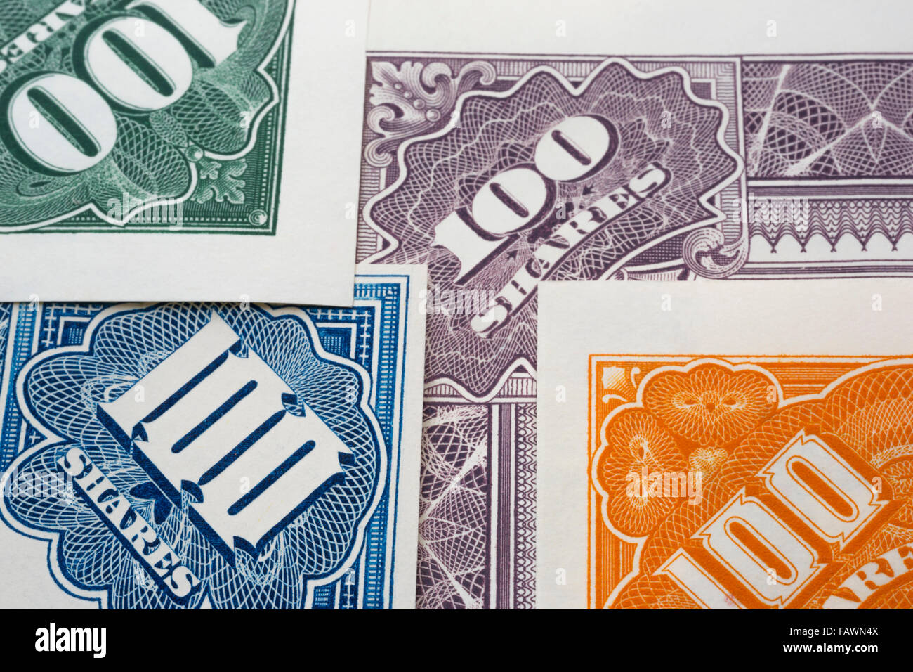 PAPER 100 SHARE STOCK CERTIFICATES OF UNITED STATES OF AMERICA Stock ...