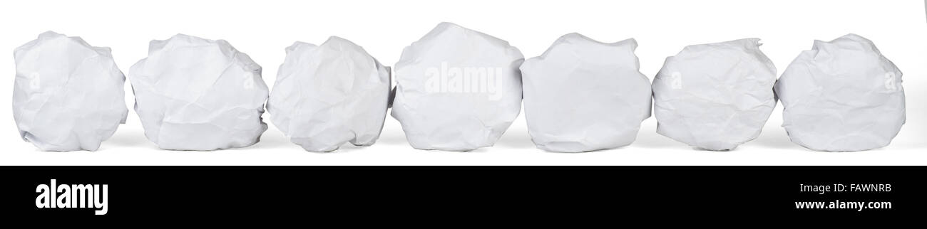 Set of crumpled paper balls Stock Photo - Alamy