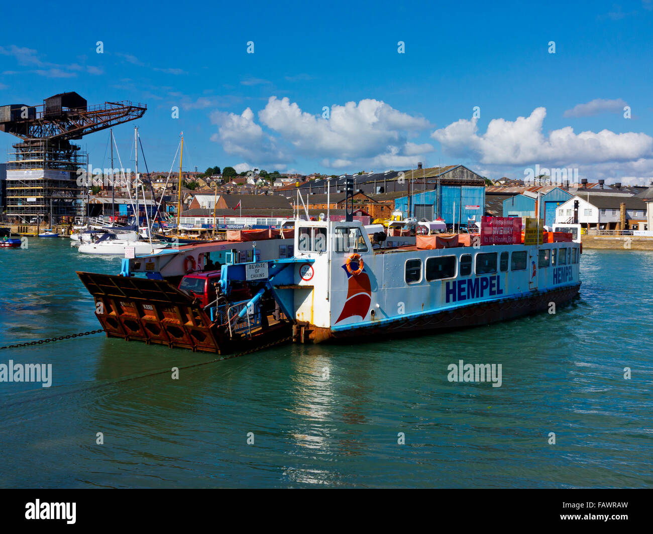 Cowes Floating Bridge a chain ferry crossing the River Medina between ...