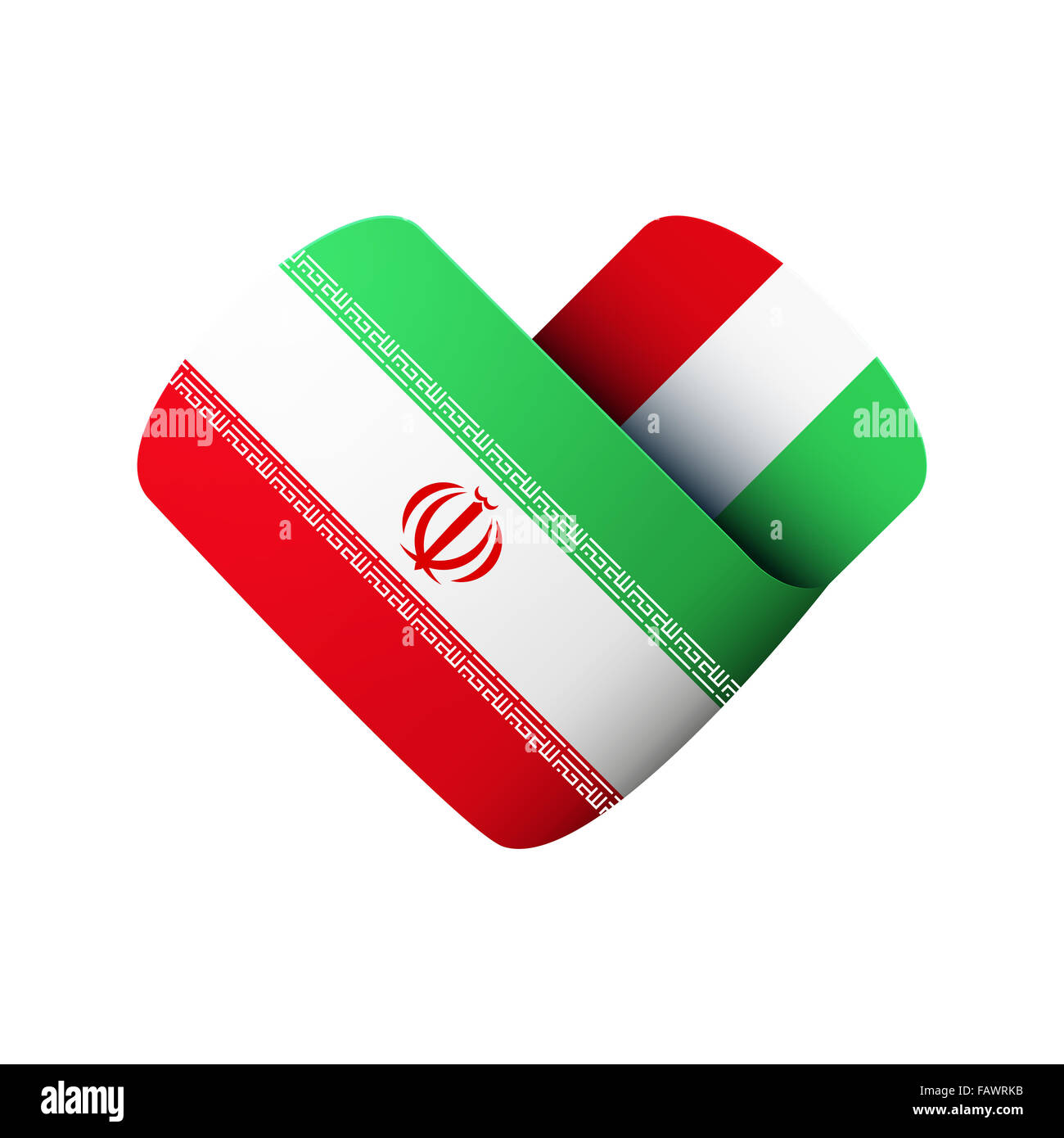 Flag icon in the form of heart. I love Iran Stock Photo - Alamy