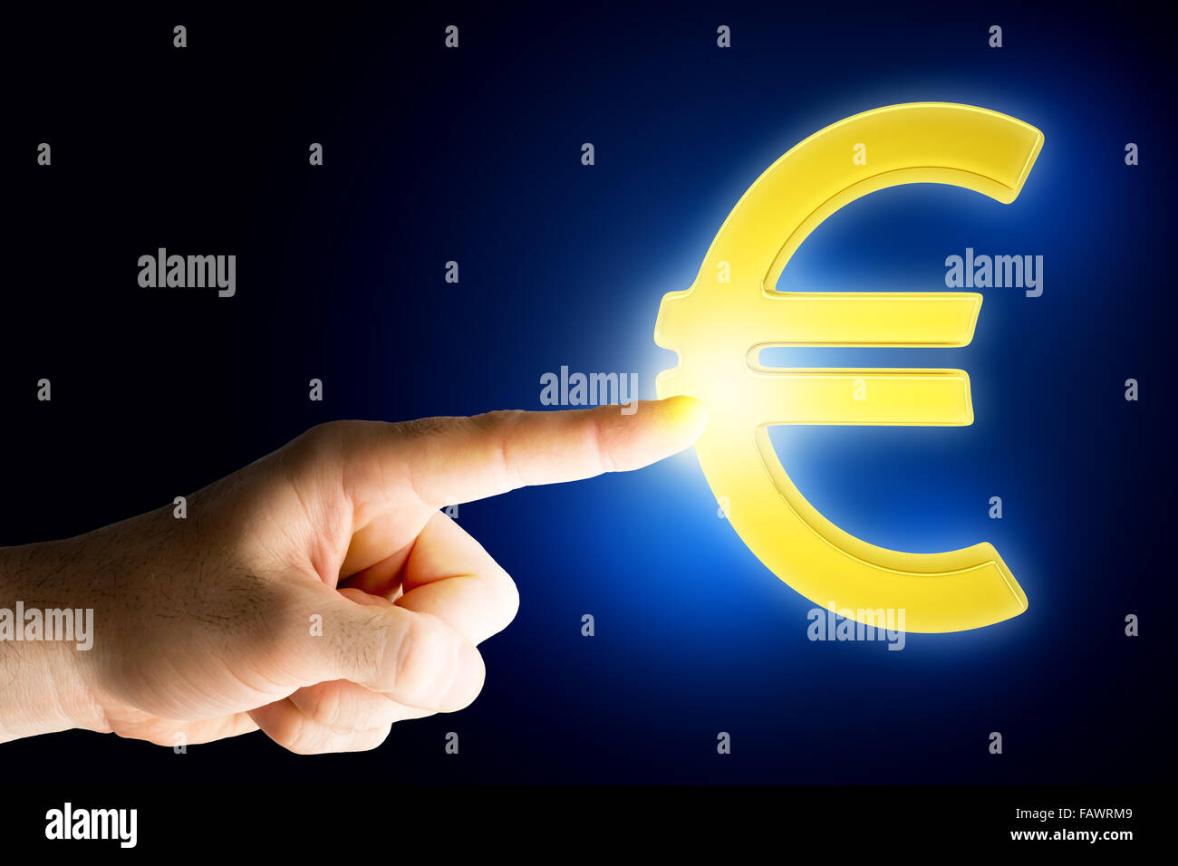 Male hand touching euro hi-res stock photography and images - Alamy