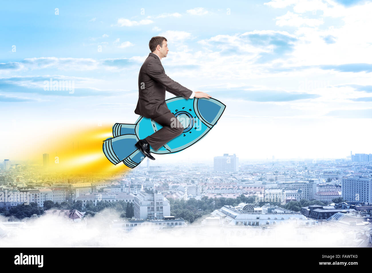 Flying rocket man hi-res stock photography and images - Alamy