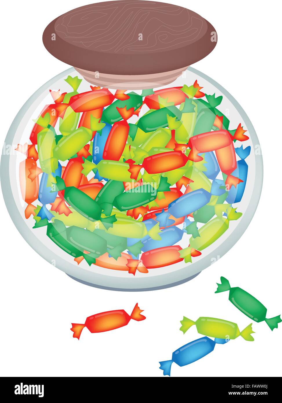 Hard candy in glass jar Stock Vector Images - Alamy